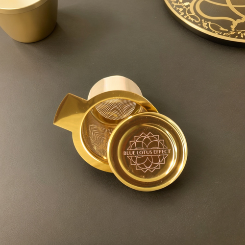 Fine Mesh Gold Filter Tea Strainer – Blue Lotus Effect